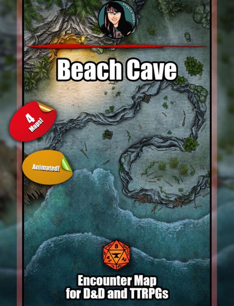 Beach Cave Animated Battle Map Pack With Foundry Vtt Spooky Action