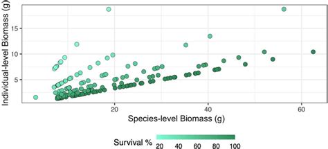 Relationship Between Individual Biomass And Species Biomass Each Point Download Scientific