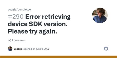 Error Retrieving Device Sdk Version Please Try Again · Issue 290