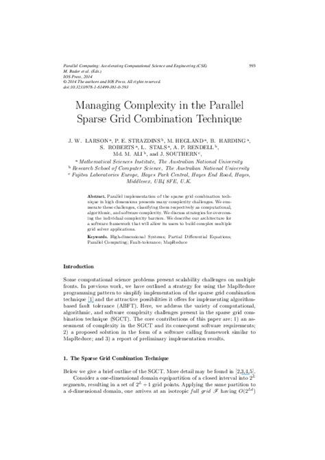Pdf Managing Complexity In The Parallel Sparse Grid Combination Technique