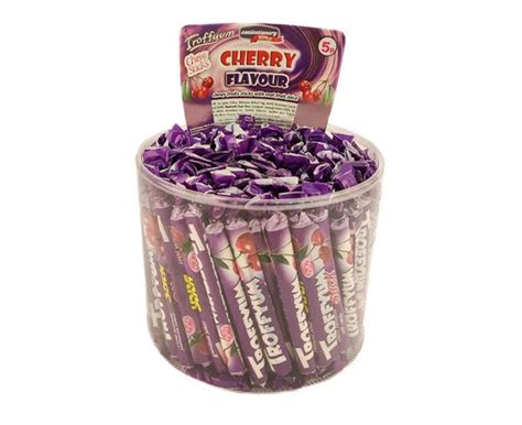 PACK OF 125 HALAL TROFFYUM CHERRY FLAVOUR CHEW STICKS – aladdinssweets