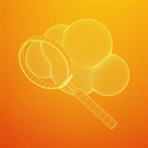 Cloud With Magnifying Glass Stock Vector Illustration Of Magnifying