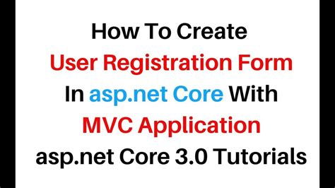 Asp Net Core 30 User Registration Form Example Mvc Web Application