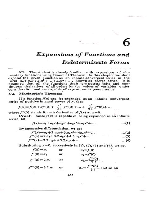 Expansions Of Functions And Indeterminate Forms Mathematics Studocu
