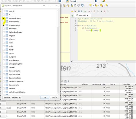 Pyqgis Only List Visible Fields Geographic Information Systems