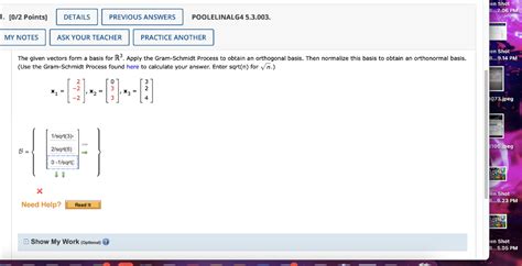 The Given Vectors Form A Basis For R3 Apply The Chegg Com