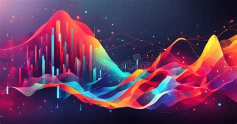 Dynamic Graph With Fluctuating Data Points In Vibrant Colors Stock