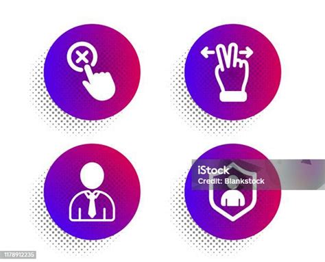 터치 스크린 제스처 클릭 거부 및 휴먼 아이콘 설정 보안 기호입니다 스 와이프 버튼 삭제 사람 프로필 벡터 라트비아에 대한 스톡 벡터 아트 및 기타 이미지 Istock