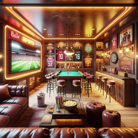 Man Cave Bliss A Fusion Of Sports Music And Beverage Comforts