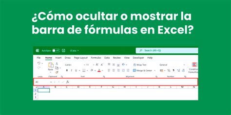C Mo Ocultar O Mostrar La Barra De F Rmulas En Excel