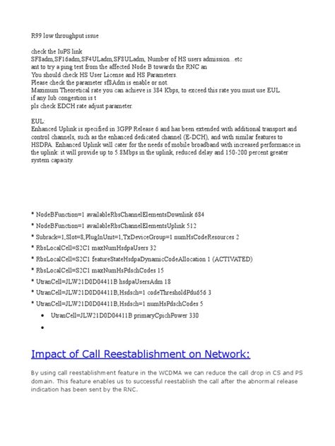 R99 Low Throughput Issue Pdf High Speed Packet Access Networking