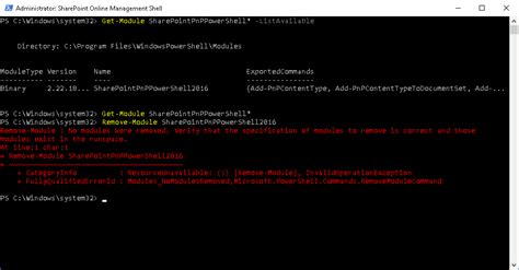 Sharepoint Online Not Able To Remove Sharepointpnp Module Sharepoint Stack Exchange