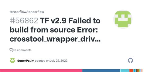 tf v2 9 failed to build from source error crosstool wrapper driver is