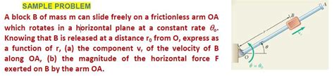 Solved SAMPLE PROBLEM А A block B of mass m can slide freely Chegg