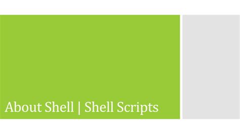 Shell And Shell Script Ppt