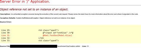 C Object Reference Not Set To An Object Calling Razor Model From View Stack Overflow