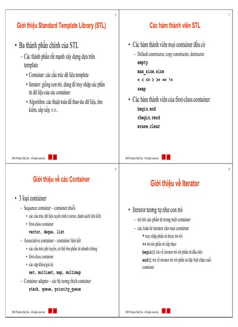 Thư Viện Chuẩn C Standard Template Library Stl