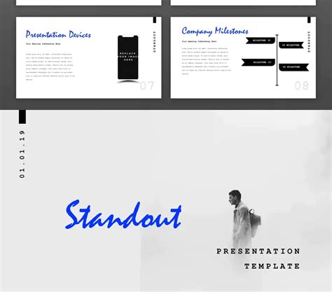 白色个性人物介绍ppt模板 会员免费下载 Ppter吧