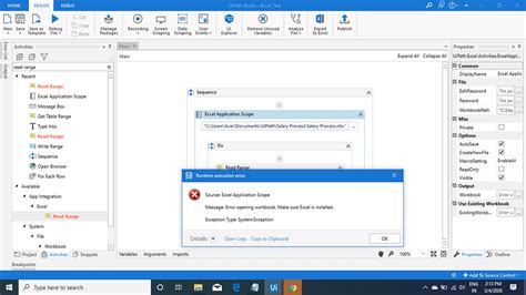 Read Excel Sheet Using Excel Application Scope Activity Help UiPath