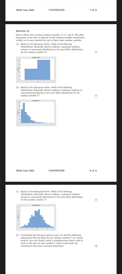 Question 12 Susan Collects Data On Three Random