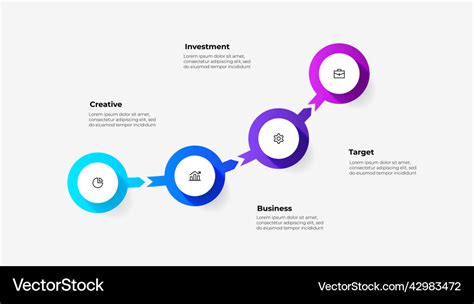 4 Circles With Arrows Concept Of Four Steps Vector Image
