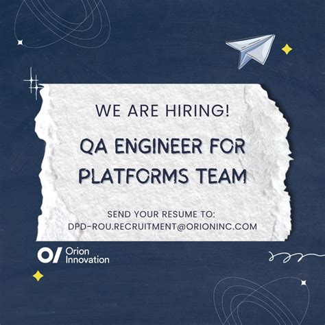 Orion Innovation Romania On Linkedin Qa Engineer Platformteam Cybersecurity Networking