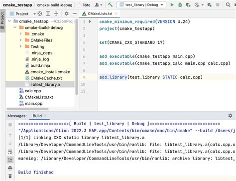 Quick CMake Tutorial CLion Documentation