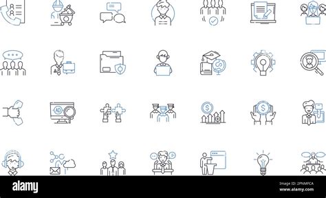 Task Skill Line Icons Collection Efficiency Productivity