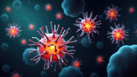 Virus Particles Displayed Under Microscopic Examination Showcasing Intricate Structures And