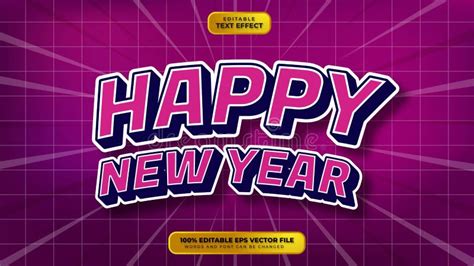 Happy New Year Text Effect Editable Text Effect Stock Vector