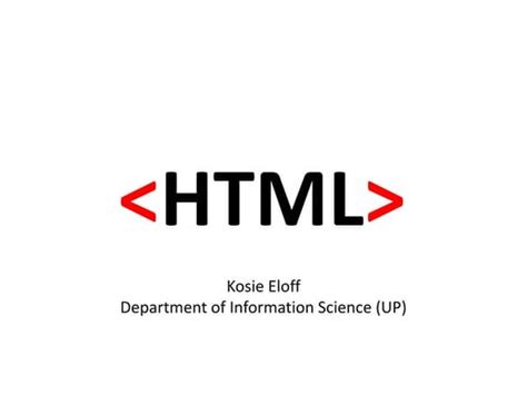 Introduction To Html Ppt