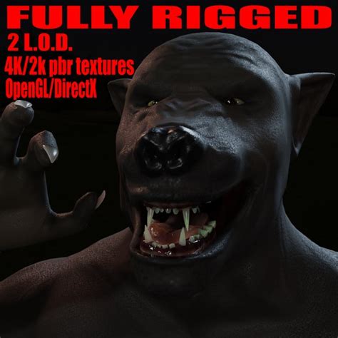 Werewolf Fully Rigged 3d Model Turbosquid 1977386