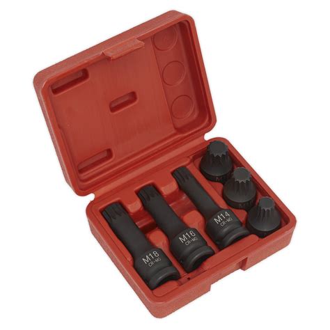 Impact Spline Socket Bit Set 6pc 12sq Drive Building Materials Online