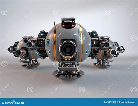 Robot Droid Flying Camera Drone Stock Illustration Illustration Of Observer Digital 45555368