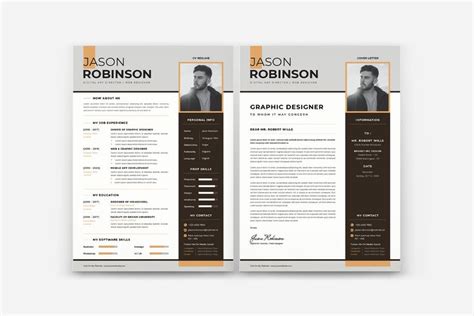 Modern Design CV Resume Set Resume Template Website Design Minimalist Website Templates