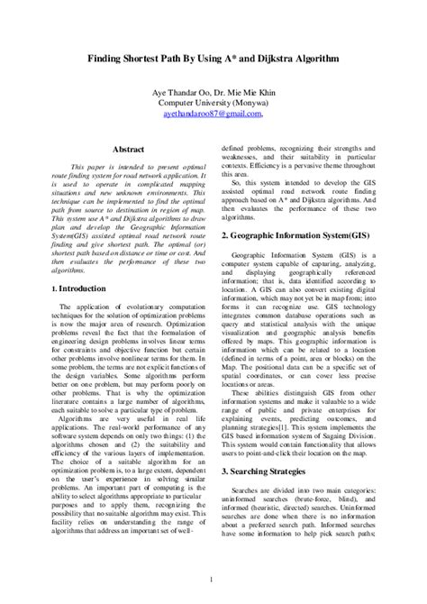 pdf finding shortest path by using a and dijkstra algorithm