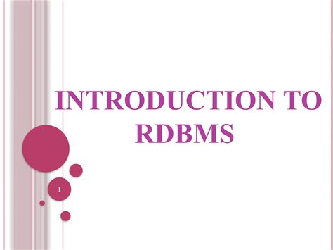 Relational Database Management Systemrdbms Ppt