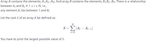 How To Solve Sherlock And Cost In C