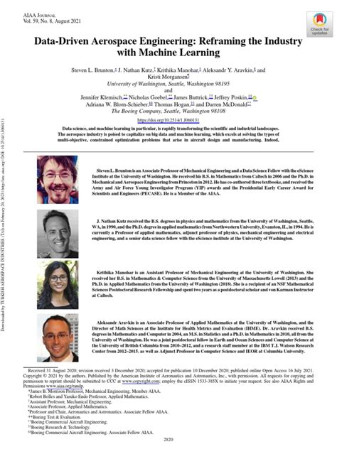 Data Driven Aerospace Engineering With Ml Pdf Machine Learning Engineering