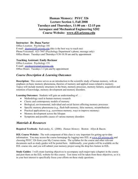 Human Memory Psyc 326