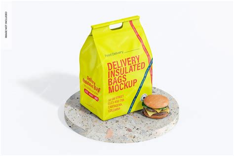 Premium Psd Delivery Insulated Bag Mockup Perspective