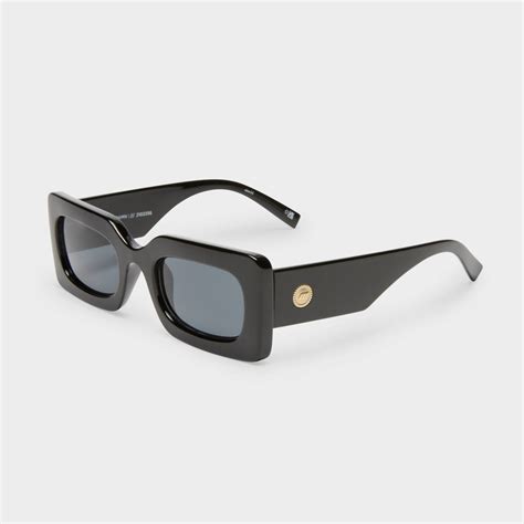 Oh Damn Black Uni Sex Rectangle Sunglasses Le Specs