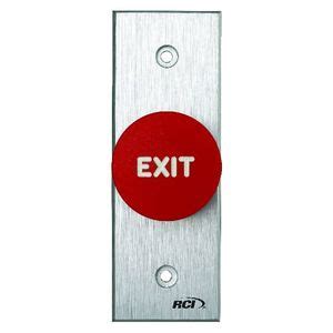 RCI 918NMO28NARROW Narrow Momentary Tamper Resistant Exit Push Button Brushed Anodized Aluminum