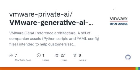 Github Vmware Private Aivmware Generative Ai Reference Architecture