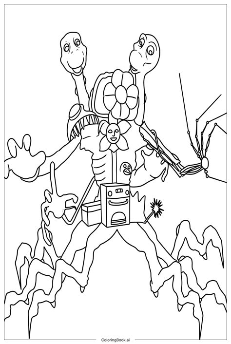 Prototype Poppy Playtime Monster Amalgam Stands Menacingly Coloring Page Free Pdfandpng Printable