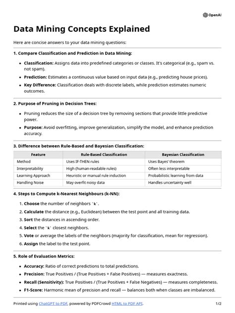 Data Mining Concepts Explained Pdf Statistical Classification