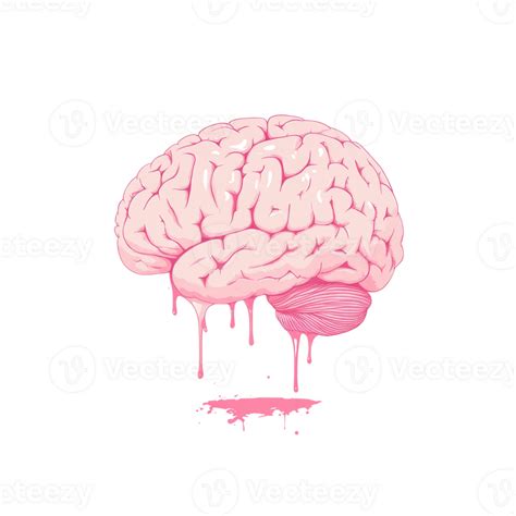 Pink Brain Melting Dripping Viscous Substance 55660873 Png