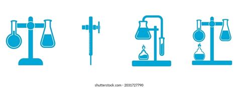 Laboratory Equipment Icon Set Vector Sign Stock Vector Royalty Free Shutterstock