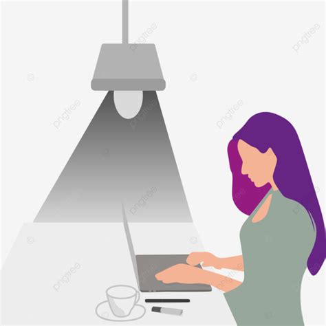 Business Woman Computer Vector Art Png Woman And Computer Animation