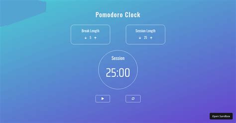 Pomodoro Clock Codesandbox